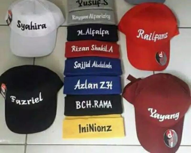 Topi Custom Free Nama Anak dan dewasa Bordil nama Gratiss 100% | Lazada ...