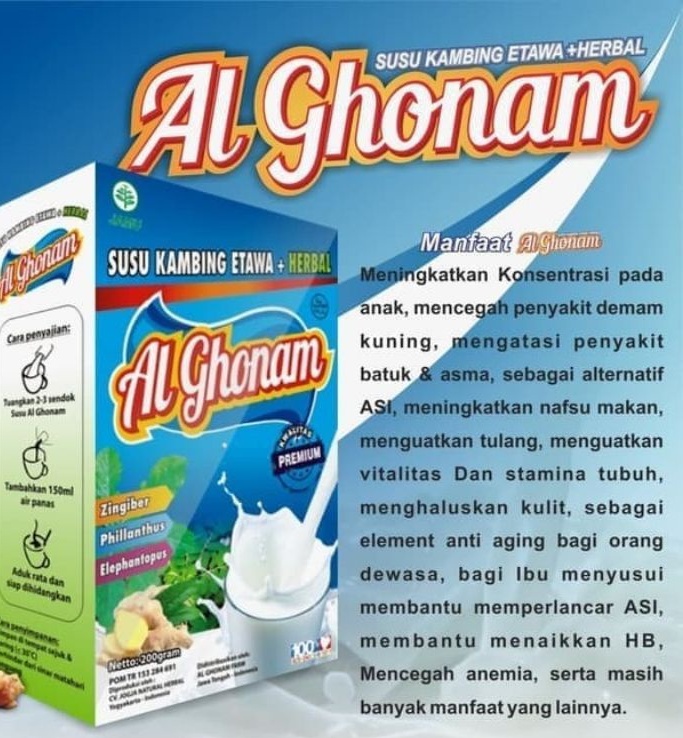 AL GHONAM susu kambing bubuk 200g susu Al ghonam etawa susu | Lazada ...