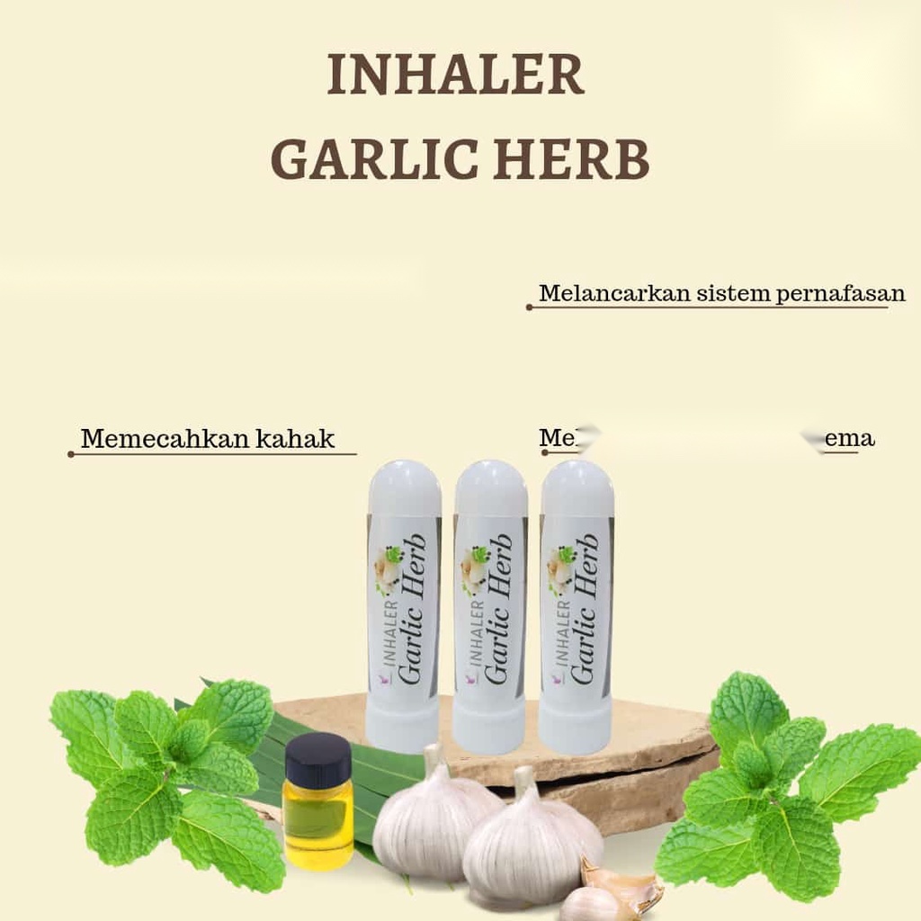 INHALER GARLIC HERB + 🎁 selsema batuk kahak bersin sakit hidung gatal ...