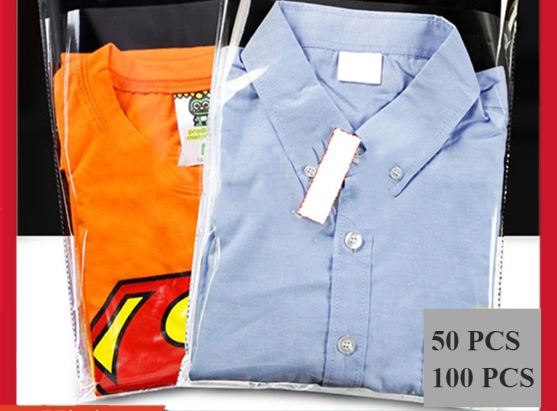 OPP Plastic Bag for Clothes and Packaging Transparent With Adhesive ...