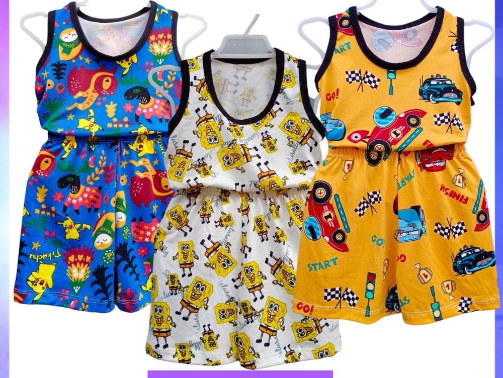 (SET OF 3) Terno for Kids Sando Short Random Design 1 to 9years old ...