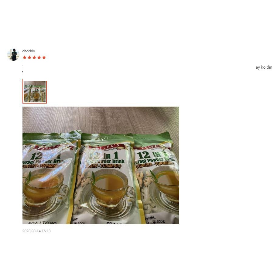 Delfa's 12 in 1 Herbal Powder Drink (Ginger-Turmeric) 350g | Lazada PH