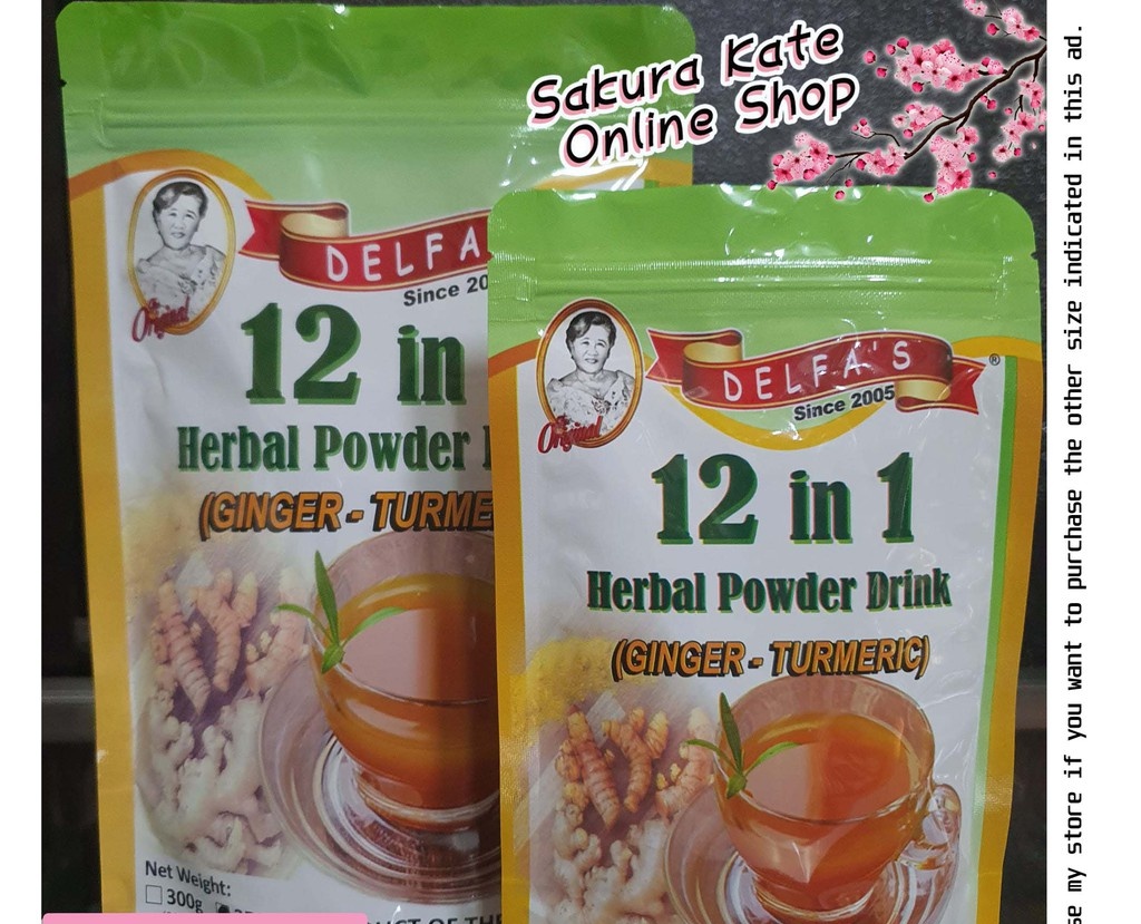 Delfa's 12 in 1 Herbal Powder Drink (Ginger-Turmeric) 350g | Lazada PH